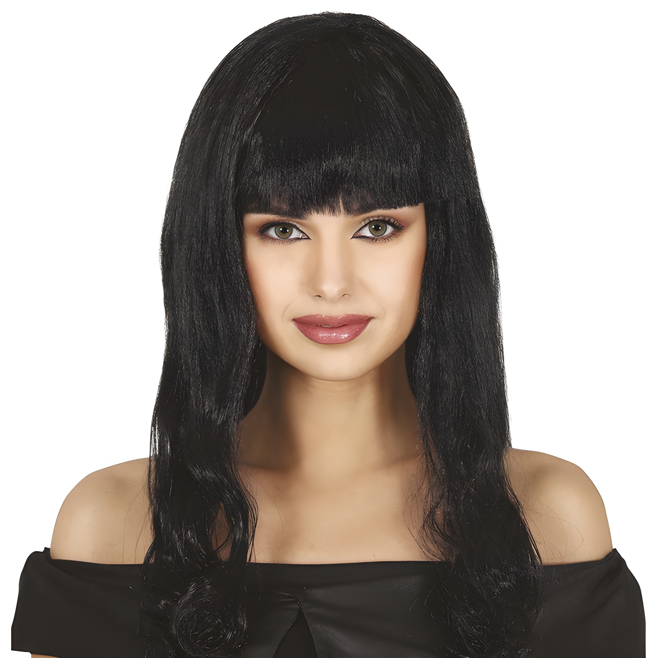 Perruque longue ondulée avec franges par 4,25