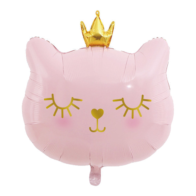 Ballon chat 56 cm avec couronne souriante par 1,00