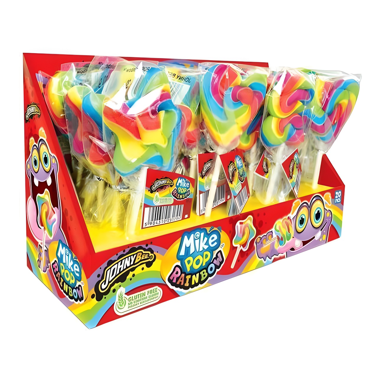 Sucettes en sucre de formes colorées au bâtonnet de 600 g - 20 unités ...